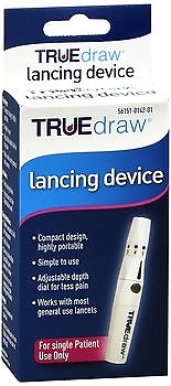 Truedraw Lancing Device Pen Diabetic Blood Glucose Testing Single Use ...