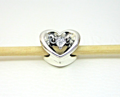 Authentic Pandora #792493C01 Radiant Heart & Floating Stone Charm with ...