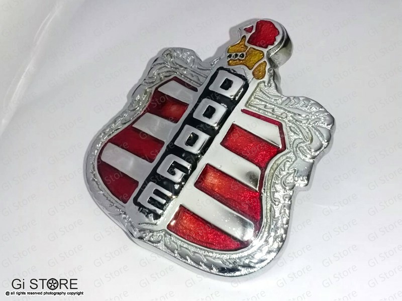 Dodge Coronet Shield Emblem Hood Crest Badge Brass Chrome Red Black ...