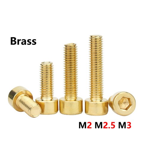 Brass Socket Cap Head Screw M2 M2.5 M3 Allen Bolts Hex Drive DIN 912 | eBay