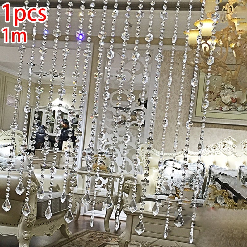 Stylish Bead Curtain 1m Accessory Drapes Hanging Ornaments Transparent ...