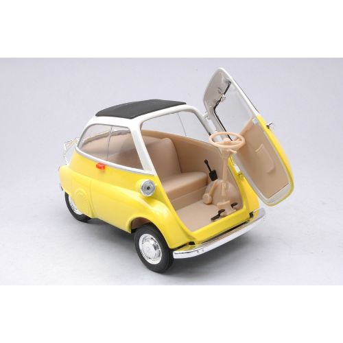 BMW ISETTA 250 1955 YELLOW/WHITE 1:18 Welly Auto Stradali Modellino ...
