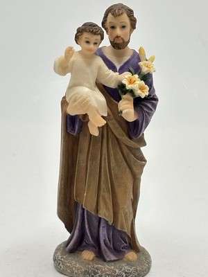 Vintage Horentine Saint Joseph With Jesus Statue Figurine Christian ...