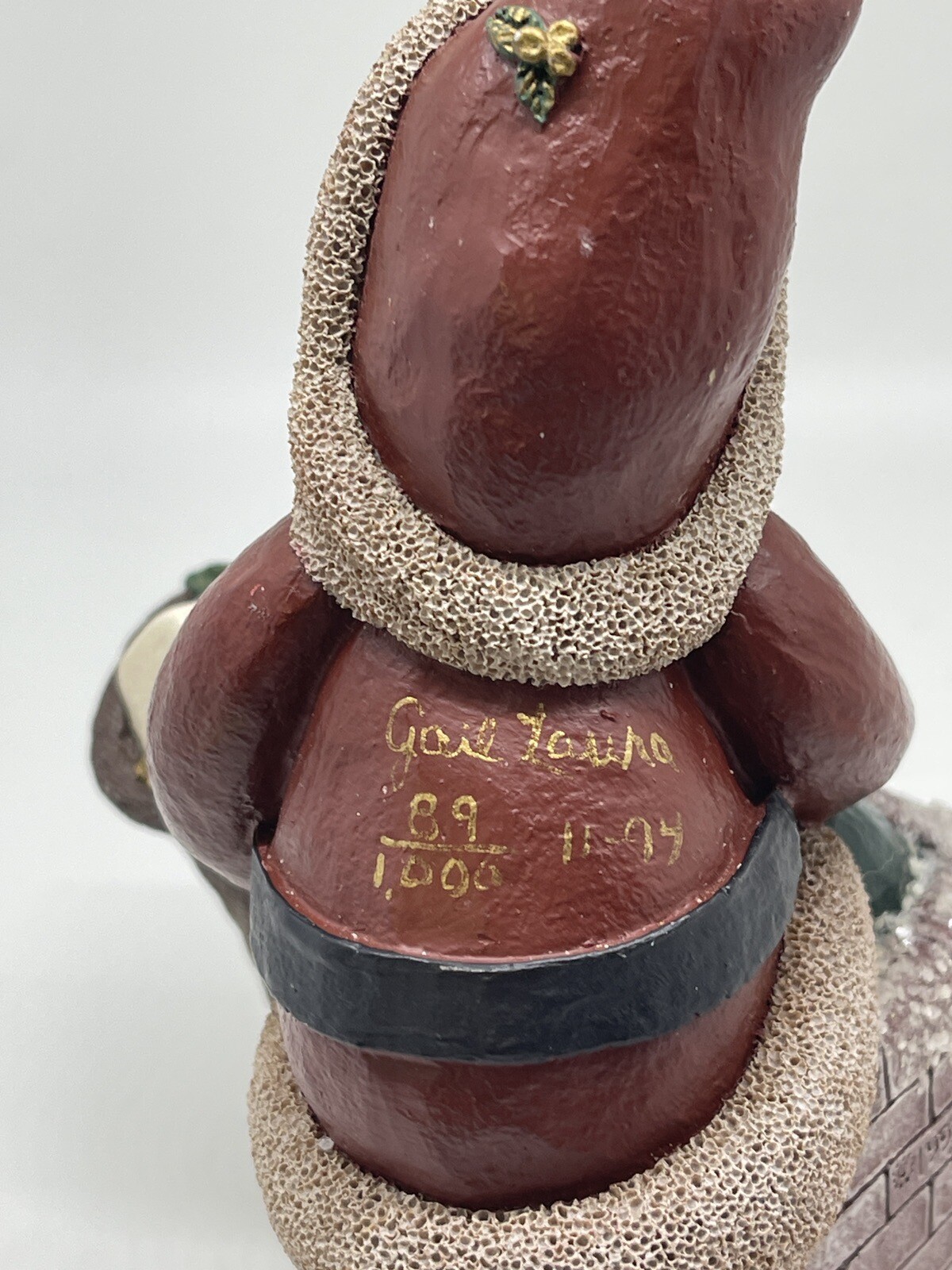 Vintage Gail Laura Santa In chimney with sack of toys signed Limited Ed ...