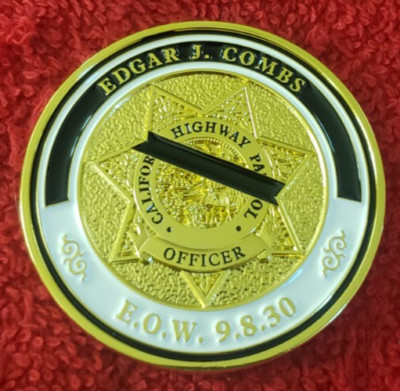 CALIFORNIA HIGHWAY PATROL OFFICER EDGAR J. COMBS MEMORIAL COINS (LAPD ...