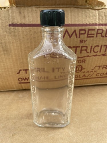 VINTAGE OWENS TEMPERED GRADUATED 6oz GLASS MEDICINE BOTTLE QUANTITY ...