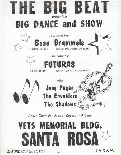 Beau Brummels & the Futuras Feb 27, 1965, Santa Rosa CA concert Flyer ...