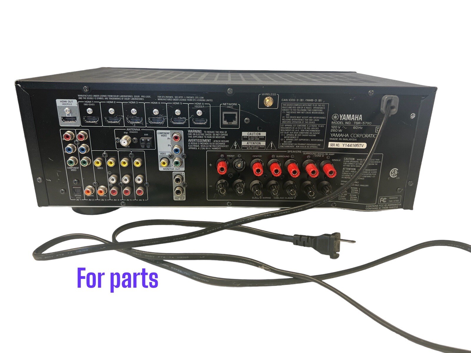 Yamaha TSR 5790 Black AV Receiver Ampli-Tuner Audio Video | eBay