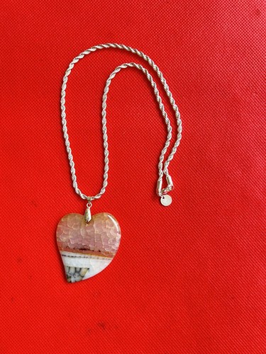 Silver Tone Road Chain Glass Pendant Necklace | eBay