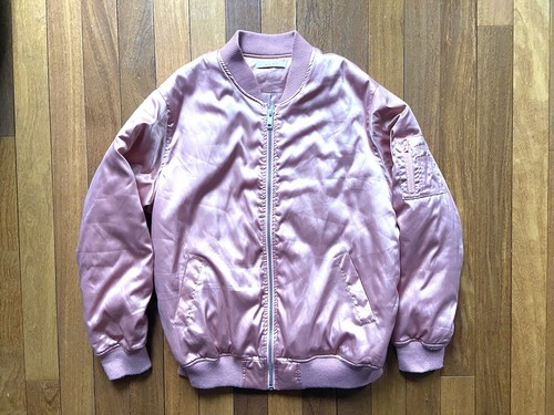 mnml Satin Lightweight Bomber Jacket Pink L | eBay