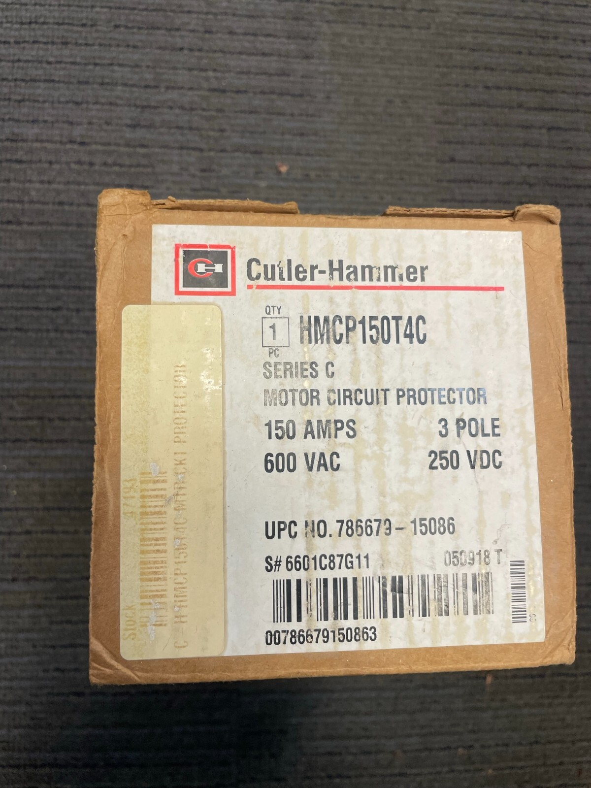 Cutler-Hammer+HMCP150T4C+Thermal+Magnetic+Circuit+Breaker%2C+F-Frame%2C ...