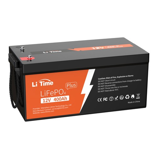 Li Time 12V 400AH Deep Cycle LiFePO4 Lithium Battery 5120W for RV Solar ...