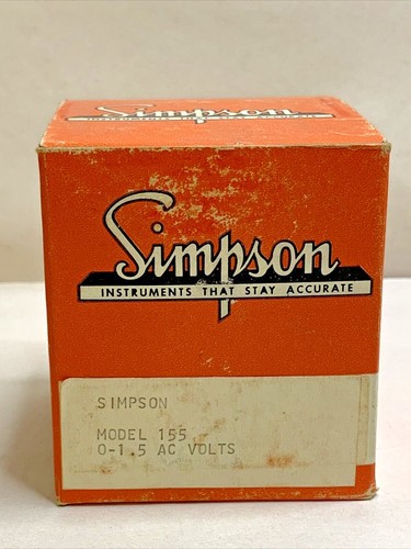 NOS Vintage Simpson Model 155 0-1.5 AC Volts Panel Meter Gauge | eBay