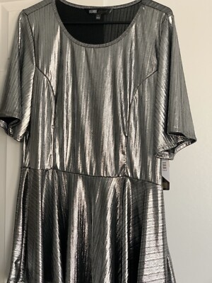 NWT Lularoe Emma Top Silver Grey Metallic Shimmery Stretchy Large ...