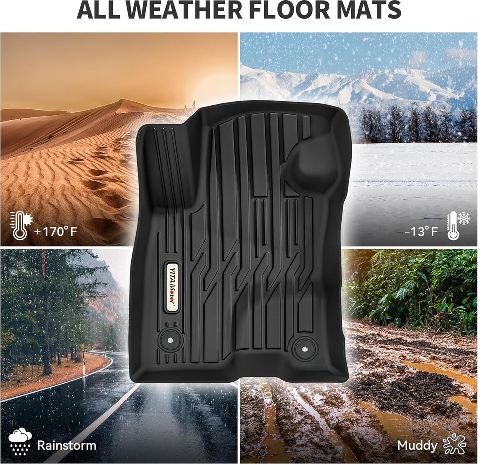 3D Floor Mats For 2022-2026 Ford Maverick Hybrid Only All Weather Floor ...