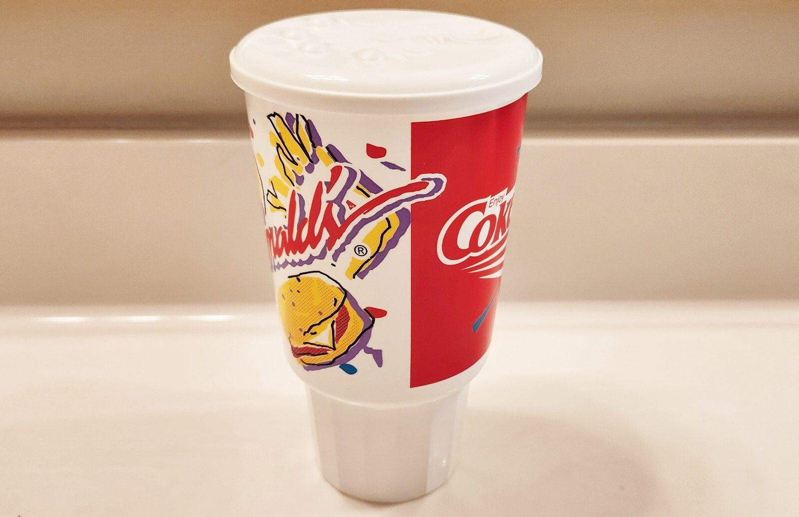 Vintage 90's McDonalds " Just Say 'Super size' Coke To Go plastic cup w ...
