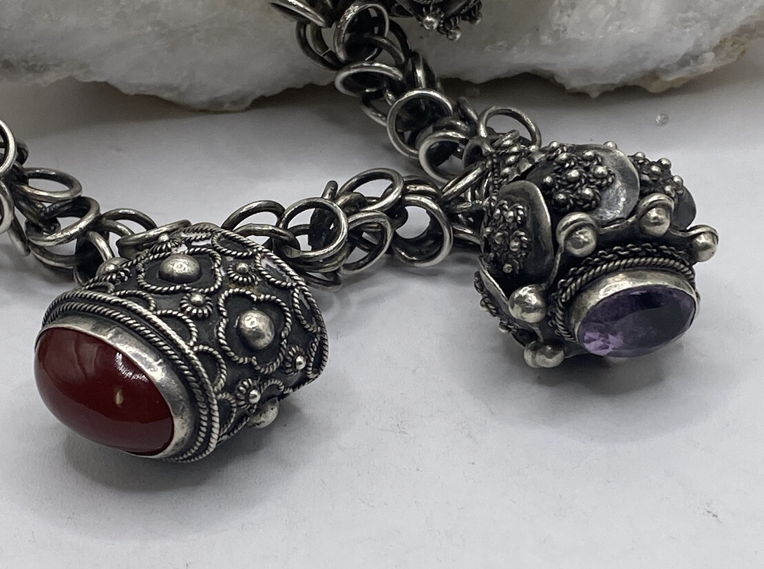 ANTIQUE ETRUSCAN FILIGREE POISON CHARMS 800 SILVER BR… - Gem