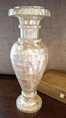 Flower Pot Overlaid with Mother of Pearl Marble Indoor Planter for ...