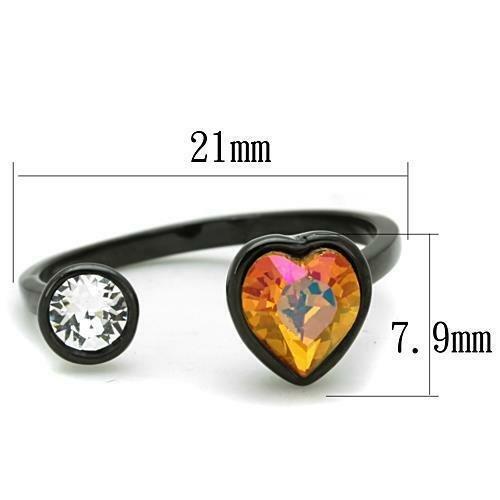 TK1738 - IP Black(Ion Plating) Stainless Steel Ring with Top Grade ...