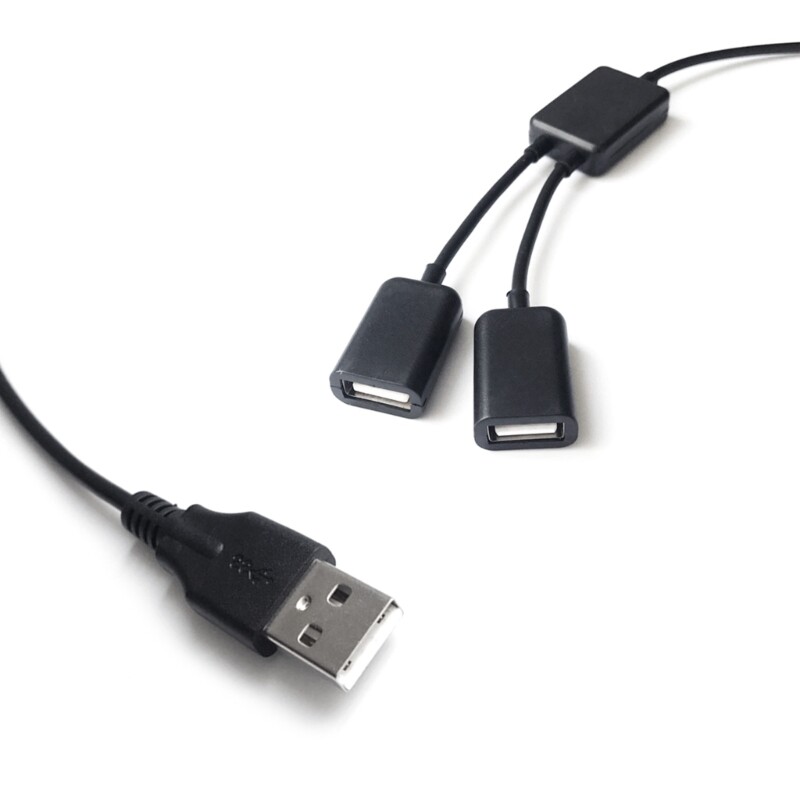 2 in USB Splitter Cable USB Power Splitter Male to 2 Female USB Adapter ...