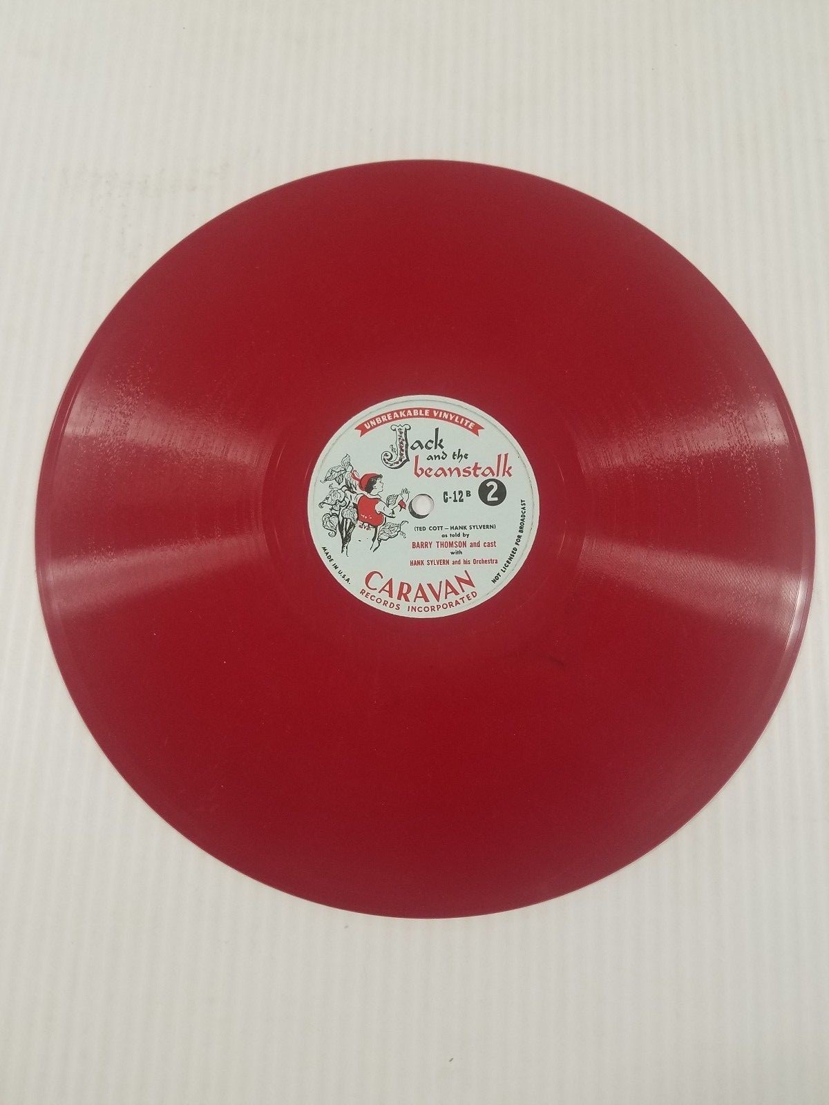 RARE (RED VInylite) Vintage Caravan Records "Jack and the beanstalk ...