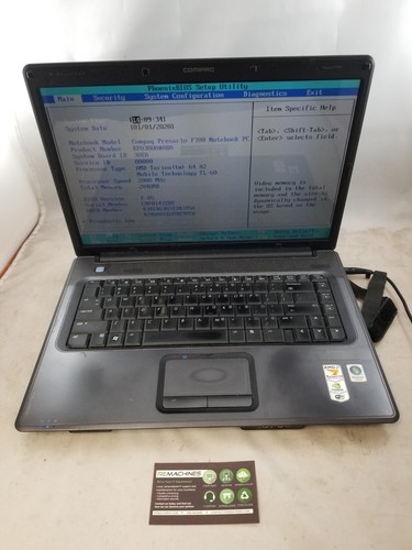 Compaq Presario F700 Laptop AMD Turion 64 x2 2GHz 2GB No HDD Nvidia GPU ...