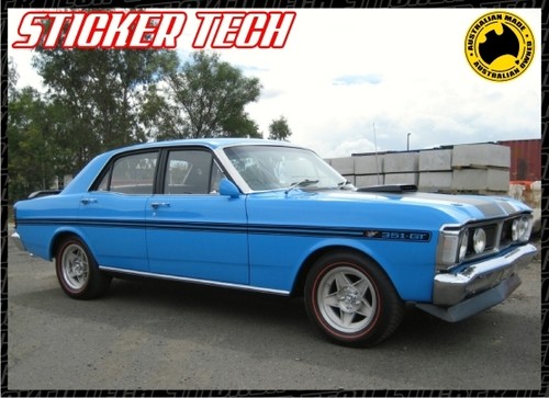 1970 TO 1972 XY 351 GT FORD FALCON SIDE STRIPE KIT WITH SUPER ROO ...