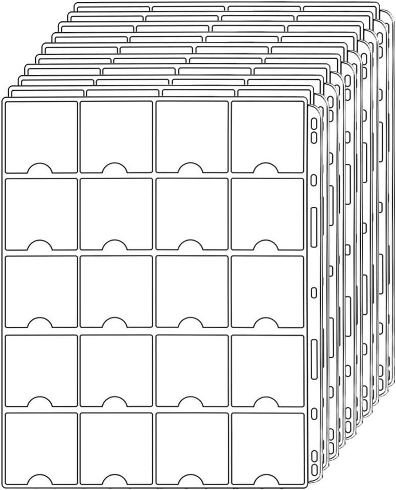 High-Quality PVC Coin Collection Sheets - 200 Pockets for Organized ...