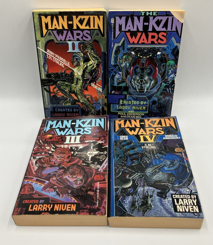 Lot of 4 The Man-Kzin Wars by Larry Niven #1-4 Vintage Sci Fi Paperback ...