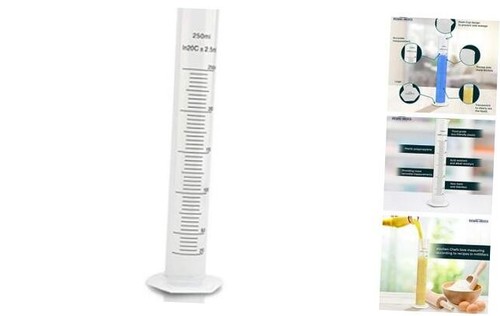 Plastic Graduated Cylinder Beaker - 250ml Science Measuring Cylinder ...