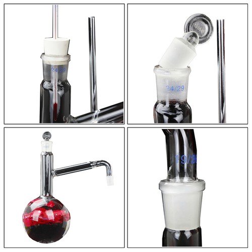 1000ml Lab Essential Oil Distillation Apparatus Glassware Kit w/Heater ...