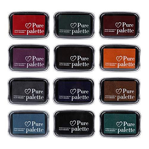 Ink Pad Set European Vintage Color Pigment Ink Pad 12 Colors High Ink ...