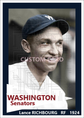 Lance Richbourg - 1924 Washington Senators - 2.5 x 3.5 custom card ...