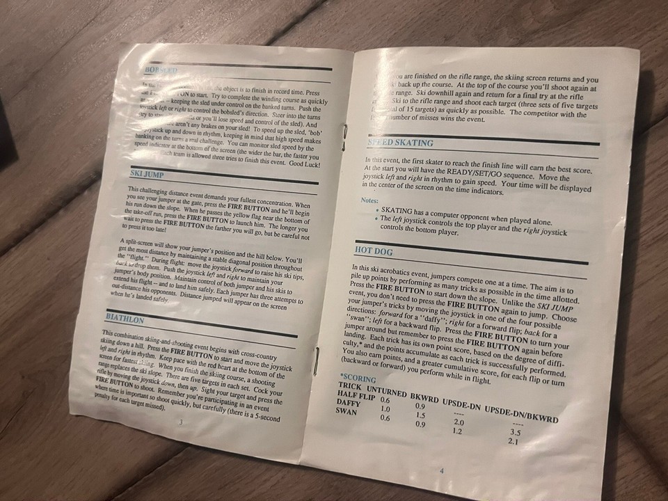 Winter Games (Atari 2600, 1987) MANUAL ONLY | eBay