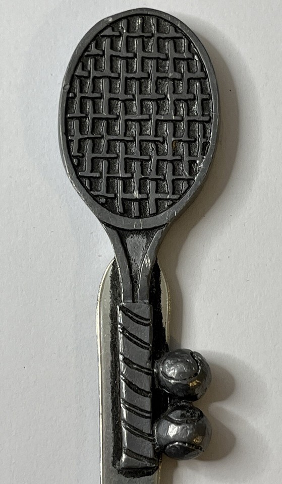Vintage Tennis Racket With Balls Letter Opener Pewter Color | eBay UK