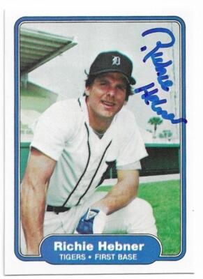 RICH HEBNER Autographed Signed 1982 Fleer card #268 Detroit Tigers COA ...