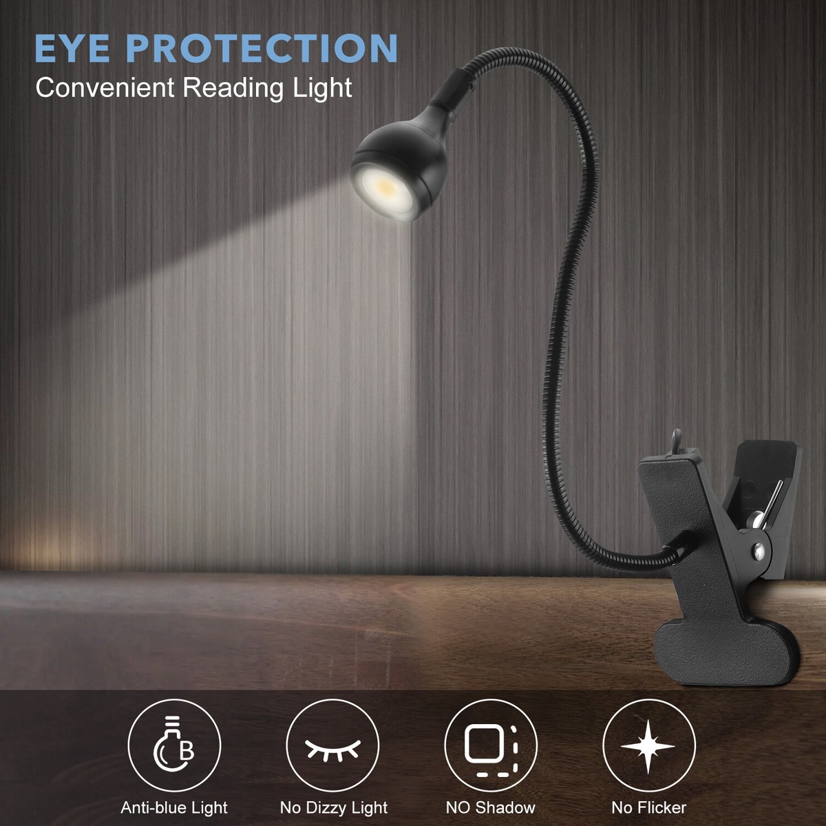 Modern Led Reading Lamp Clamp On
