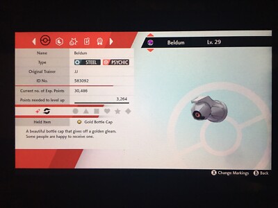 New 🔆SHINY🔆Beldum W/ Gold Cap | Pokemon Sword Shield Crown Tundra! | eBay