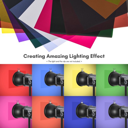 20PCS Color Correction Gel Light Filters Sheet Transparency Films ...