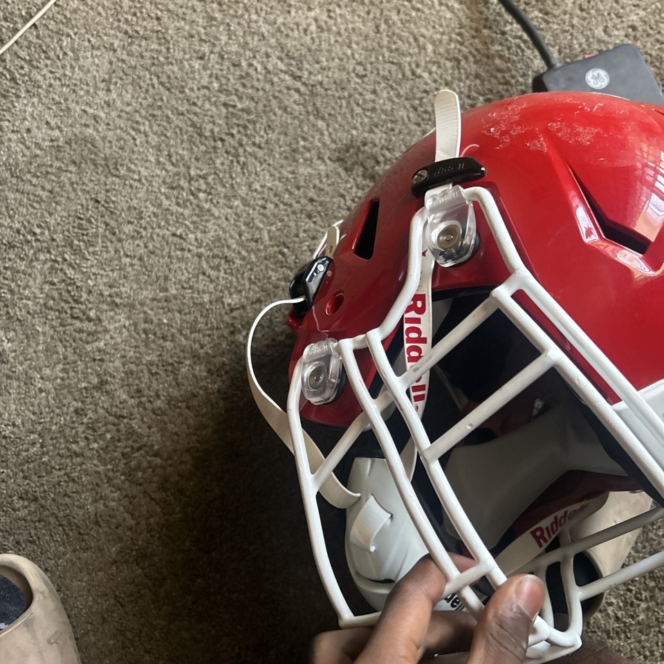SpeedFlex 2.0 White face mask Jet Red Adult Large Football Helmet $250 ...