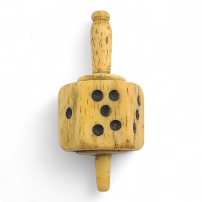 Antique bone gaming spinning top dice 6-sided Teetotum spinner 19th C ...