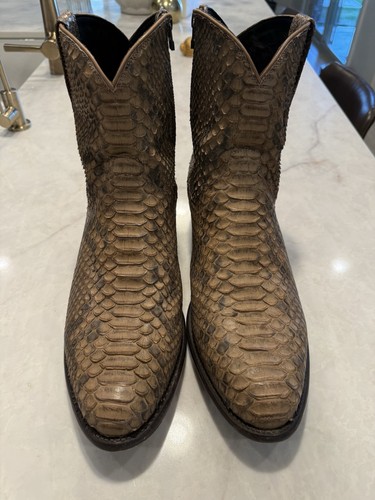 Tecovas Python Western Cowboy Boots Brown Exotic Leather 14EE | eBay
