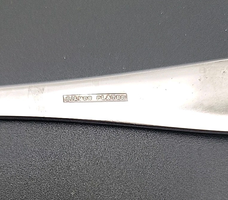 Vtg Crystal Cranberry Set w/ Sheffield Silver Plated Slotted Spoon ...