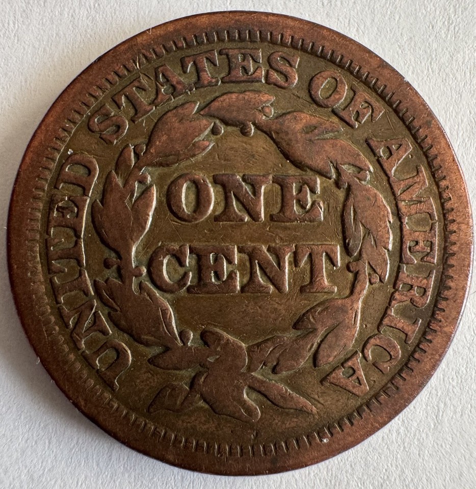 1846 Braided Hair Chocolate Br Large Cent, Clear Date | eBay