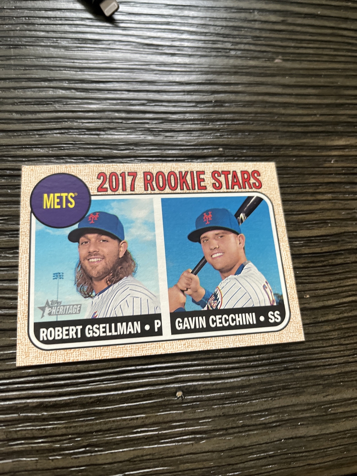 2017 Topps Heritage Gavin Cecchini/Robert Gsellman Rookie Star 177 New ...