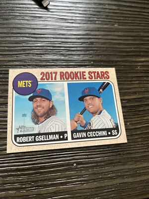 2017 Topps Heritage Gavin Cecchini/Robert Gsellman Rookie Star 177 New ...
