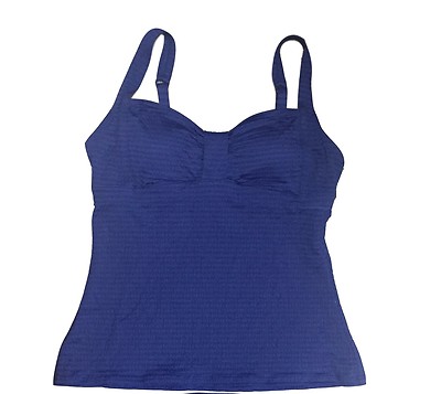 Croft & Barrow Size 6 8 10 Navy Blue Textured Bust Enhancer Tankini ...