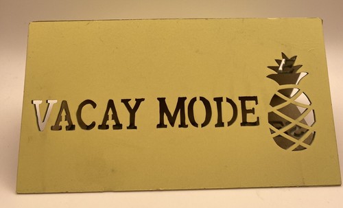 Humerous 3-Sided Yellow Wooden Flip Desk Sign, Vacay Mode, Out of ...