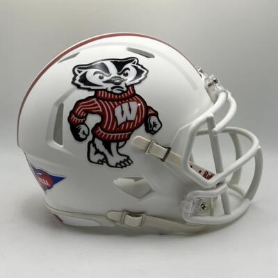 Wisconsin Badgers CUSTOM - Bucky Badger Matte White Mini Football ...