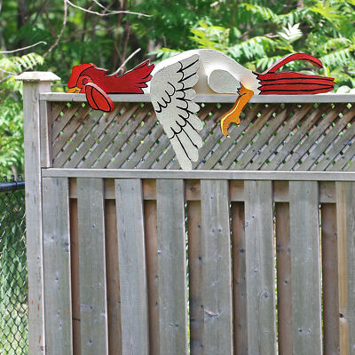 Resting Rooster Rail Pets Indoor Outdoor Garden Statues DecorS ...